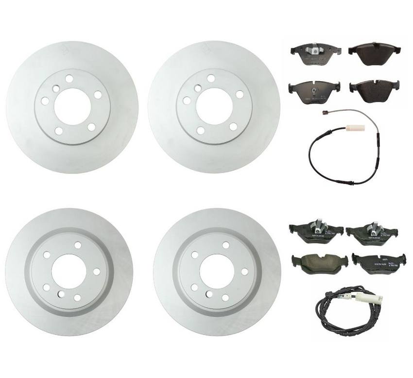 BMW Brake Kit – Pads and Rotors Front and Rear (312mm/300mm) Genuine ...