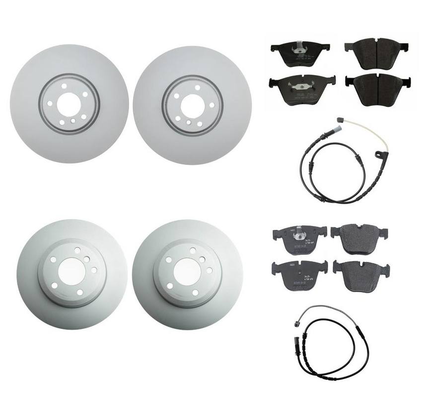 BMW Brake Kit – Pads and Rotors Front and Rear (385mm/345mm) Genuine ...