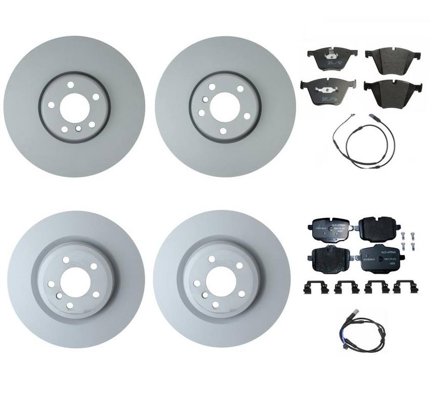 BMW Brake Kit – Pads and Rotors Front & Rear (374mm/370mm) Genuine BMW ...