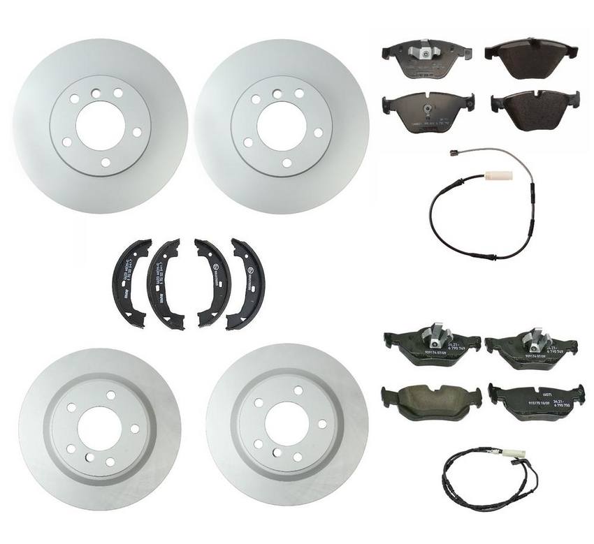BMW Brake Kit – Pads and Rotors Front and Rear (312mm/300mm) Genuine ...