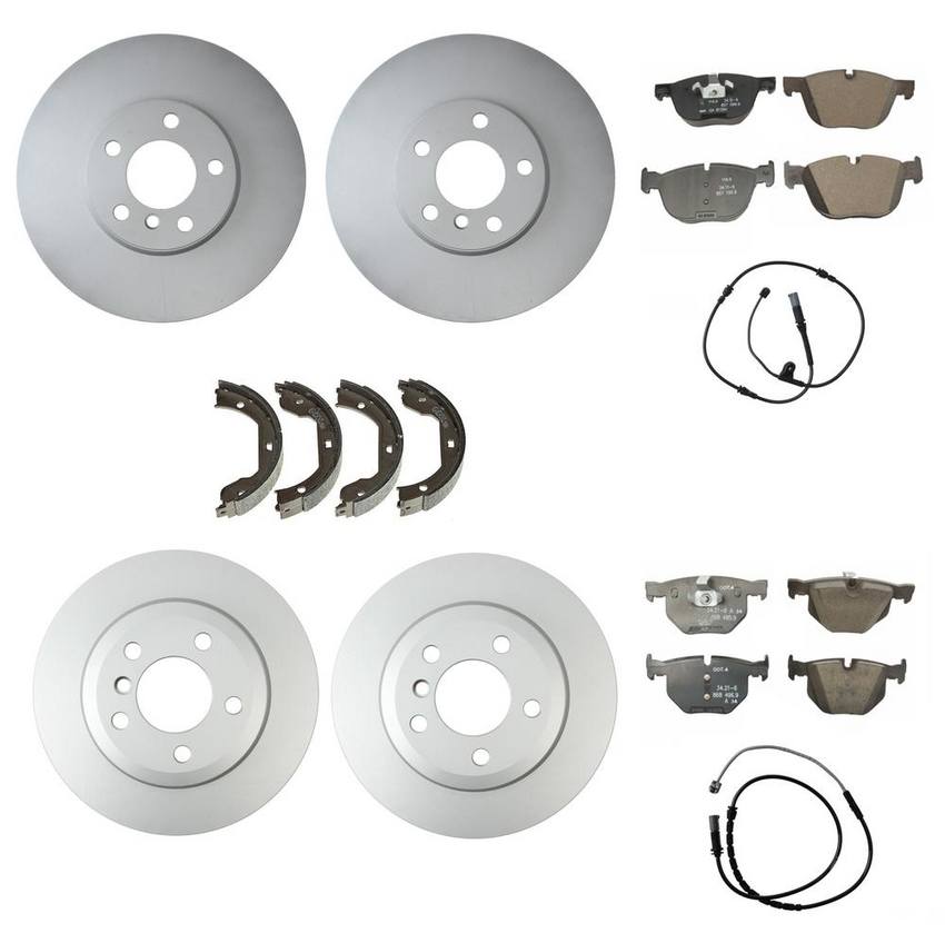 BMW Brake Kit – Pads and Rotors Front and Rear (332mm/320mm) Genuine ...