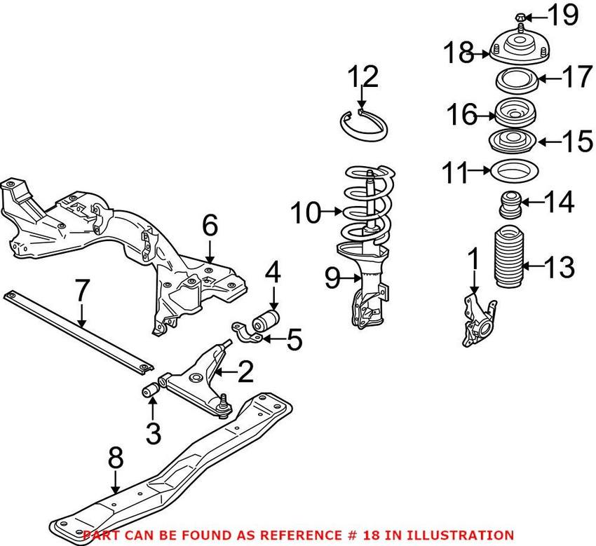 Volvo Strut Mount – Front 30652259 Genuine Volvo 30652259