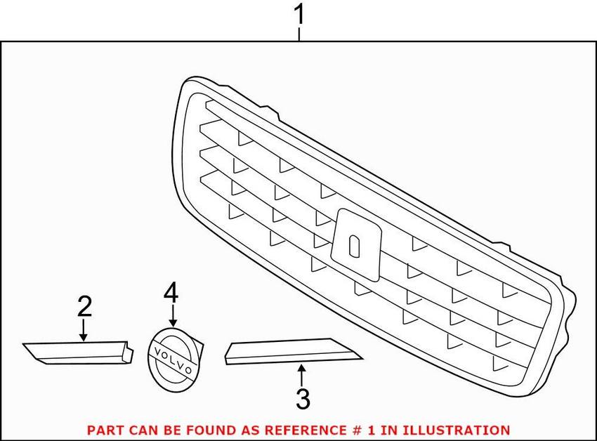 Volvo Radiator Grille 30756993 Genuine Volvo 30756993