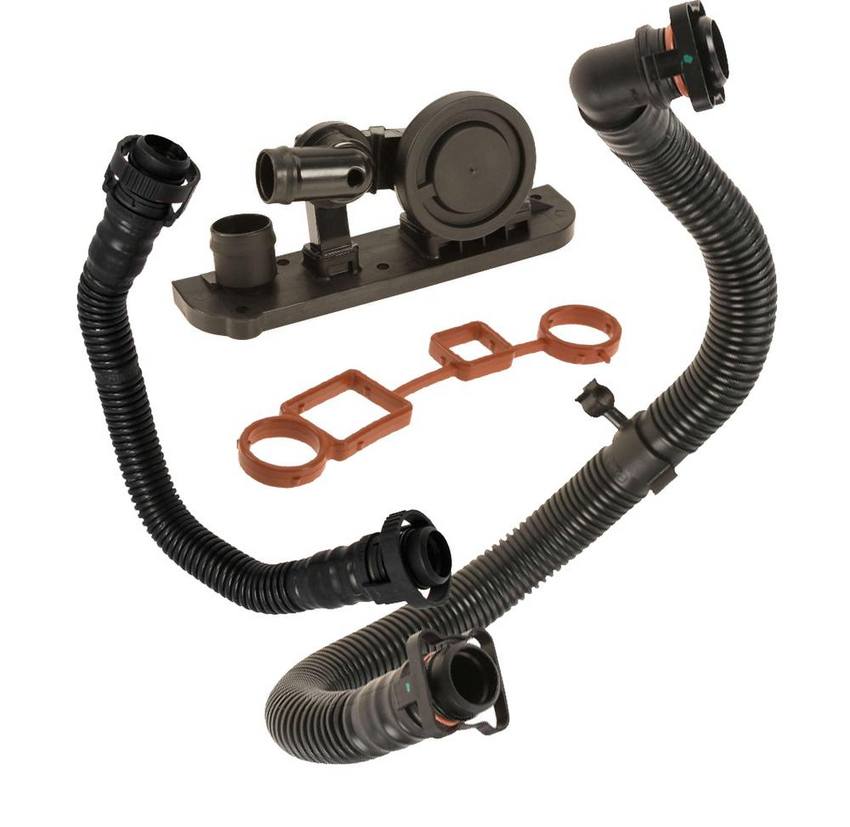 Audi VW Engine Crankcase Breather Hose Kit N90905902 – eEuroparts Kit ...