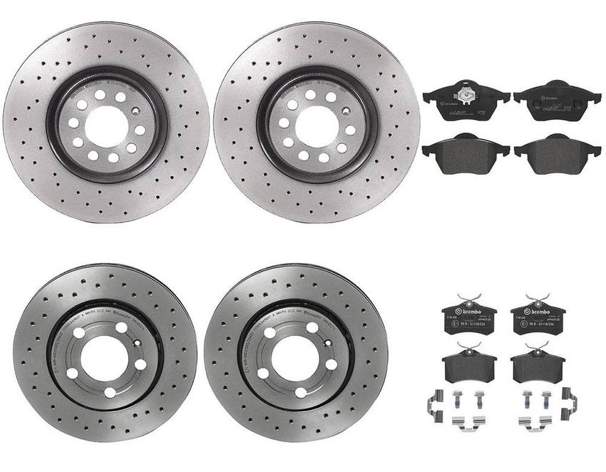 Brembo Brake Pads and Rotors Kit – Front and Rear (312mm/256mm) (Xtra ...