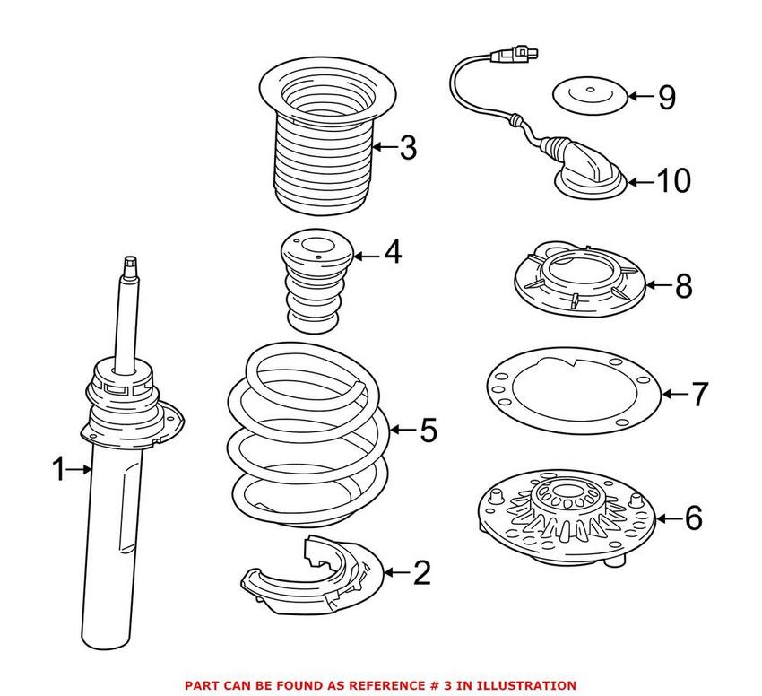 BMW Suspension Strut Bellows – Front 31316860787 Genuine BMW 31316860787