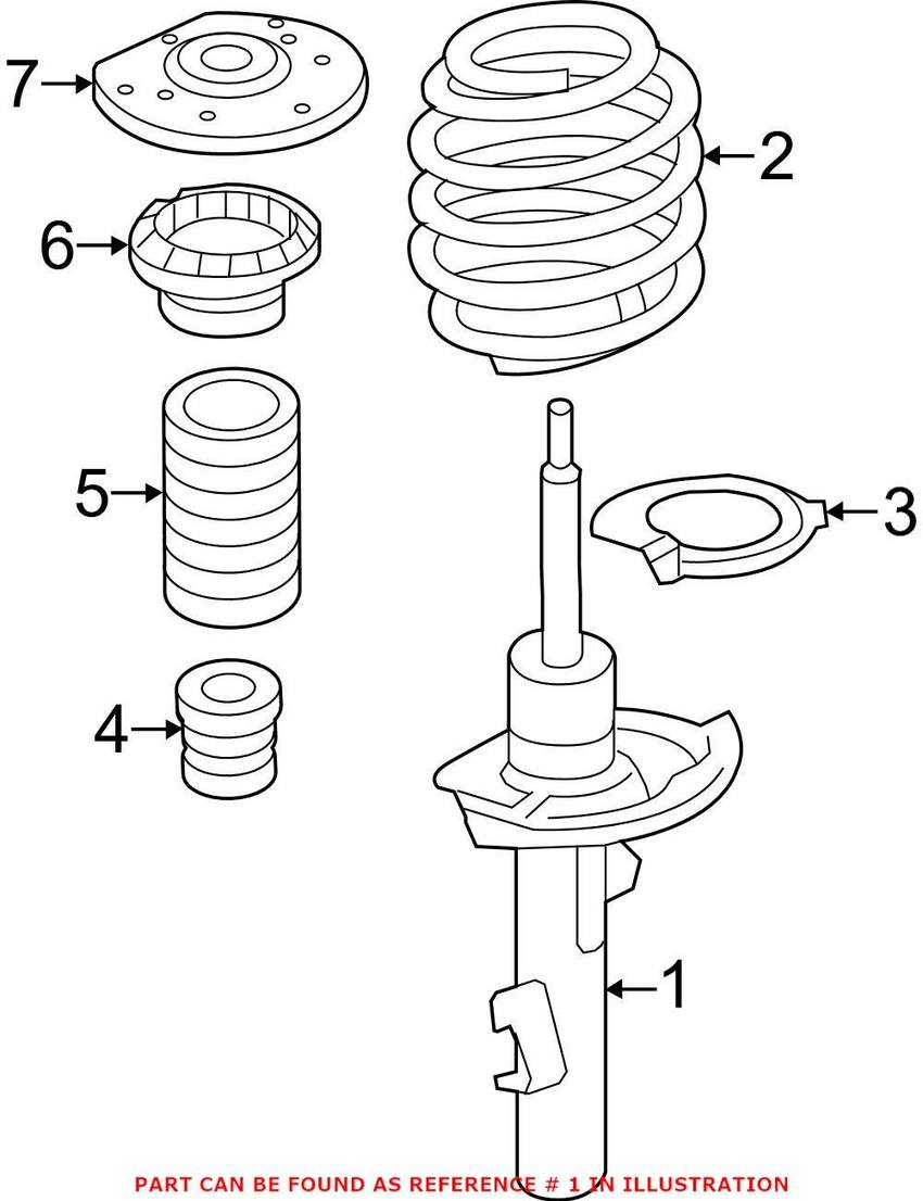 Volvo Strut Assembly – Front Driver Side 31317813 Genuine Volvo 31317813