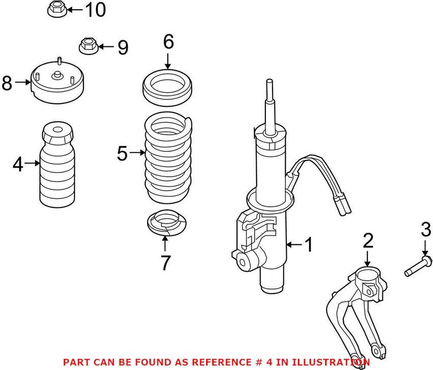 Bump Stop – Front (w/ Boot) Genuine BMW 31336788760