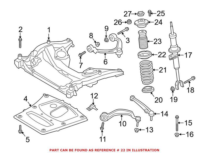 Coil Spring Insulator (Upper) Genuine BMW 31336798834