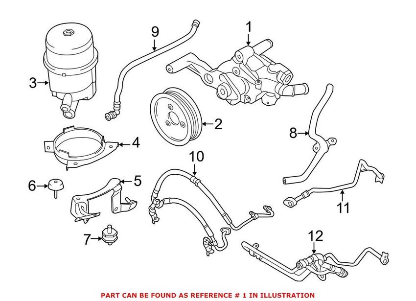 BMW Power Steering Pump – Front 32412284410 Genuine BMW 32412284410
