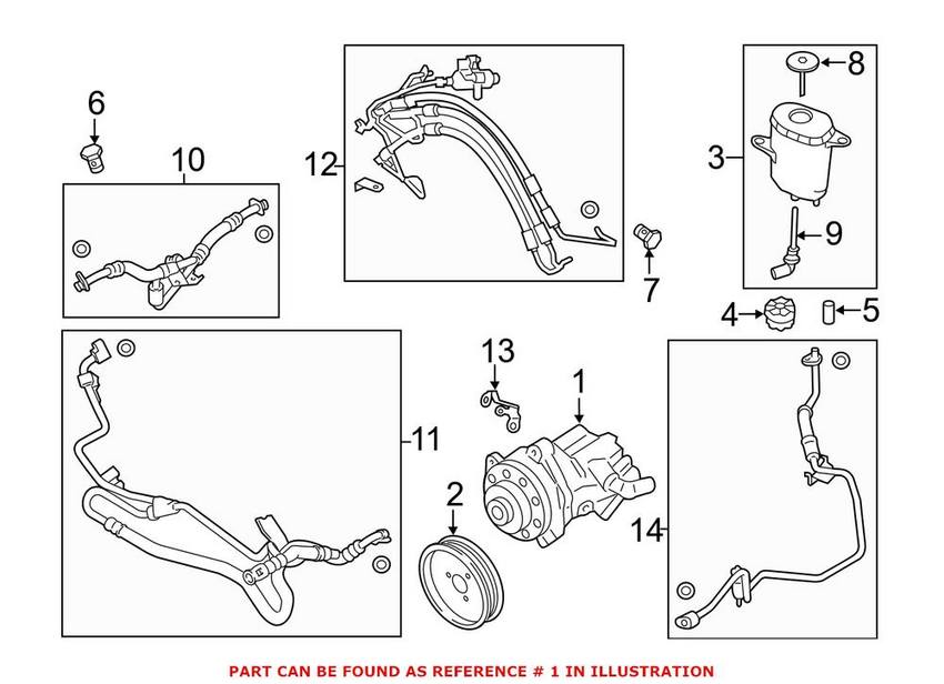 BMW Power Steering Pump – Front 32416788909 Genuine BMW 32416788909