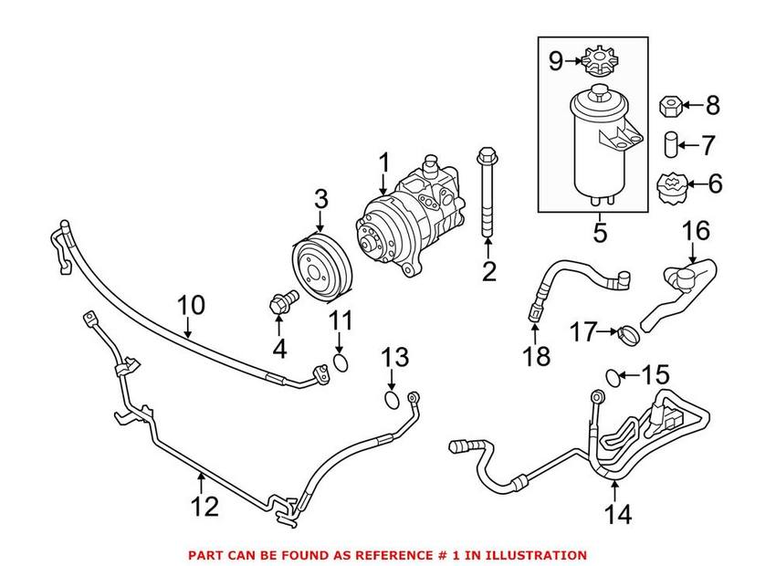 BMW Power Steering Pump 32416796455 Genuine BMW 32416796455