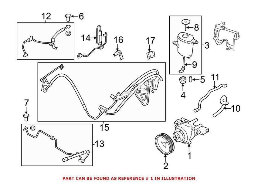 BMW Power Steering Pump 32416850590 Genuine BMW 32416850590
