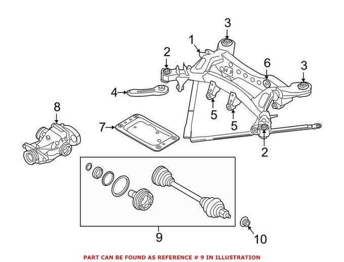 BMW CV Axle Assembly – Rear Passenger Right 33207622854 Genuine BMW ...