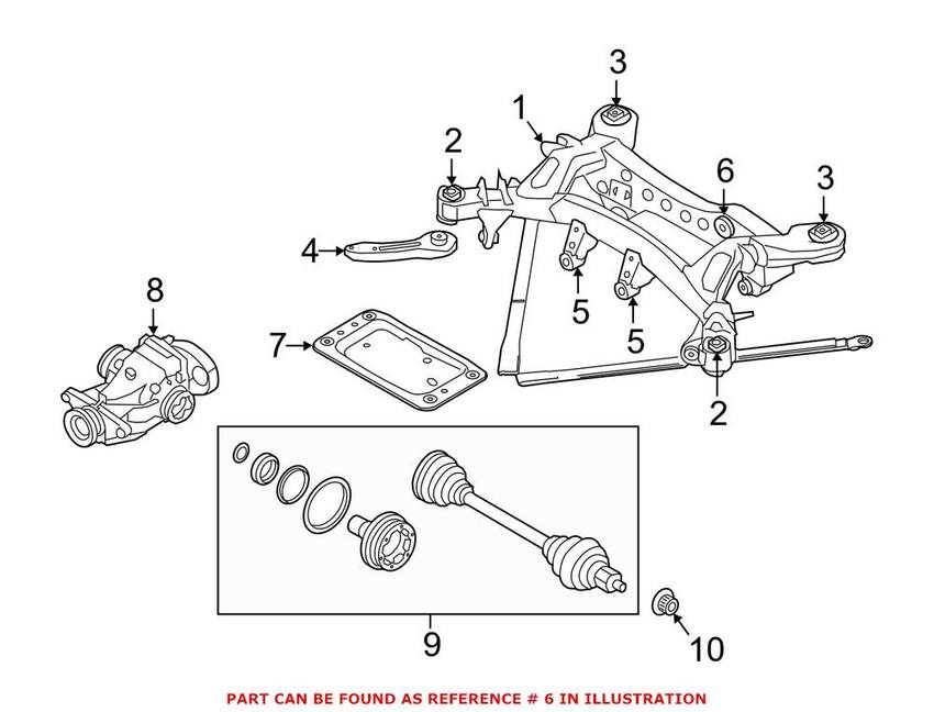 BMW Differential Housing Insulator Genuine BMW 33316769376
