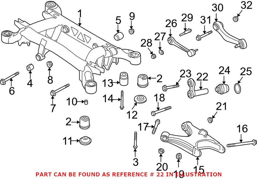 BMW Trailing Arm Link – Rear 33326770749 Genuine BMW 33326770749