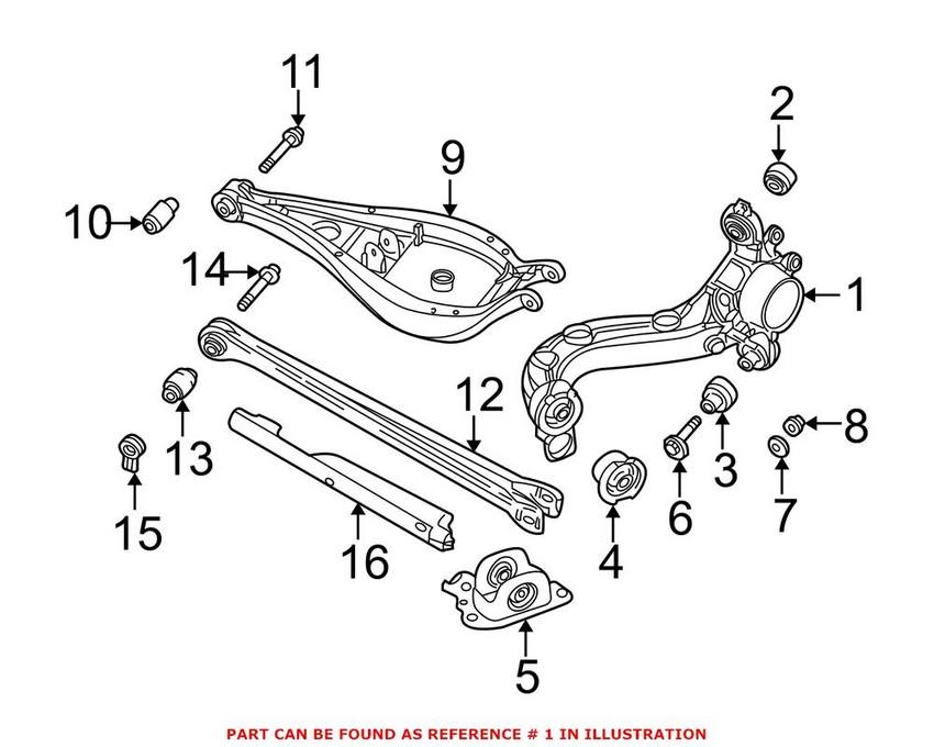 Suspension Trailing Arm – Rear Driver Left Genuine BMW 33326774777