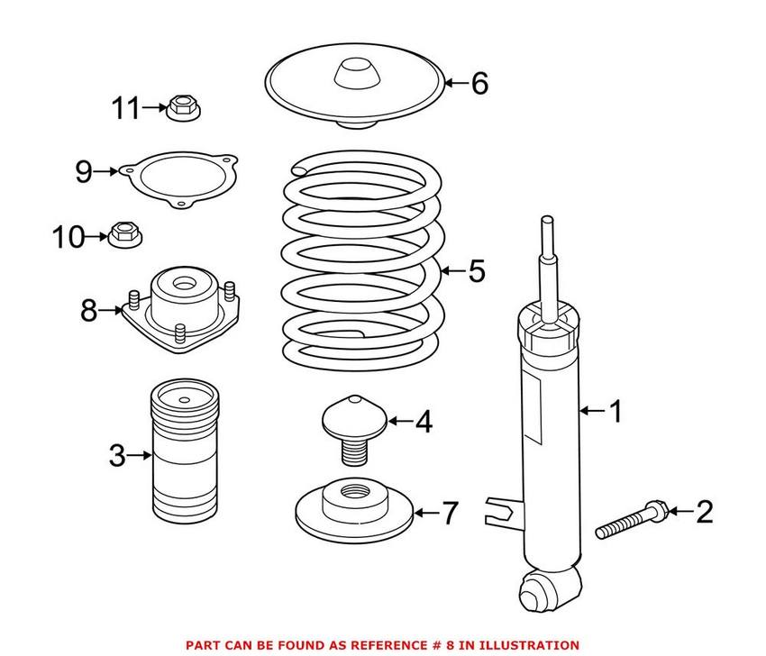 BMW Shock Mount – Rear 33506867864 Genuine BMW 33506867864