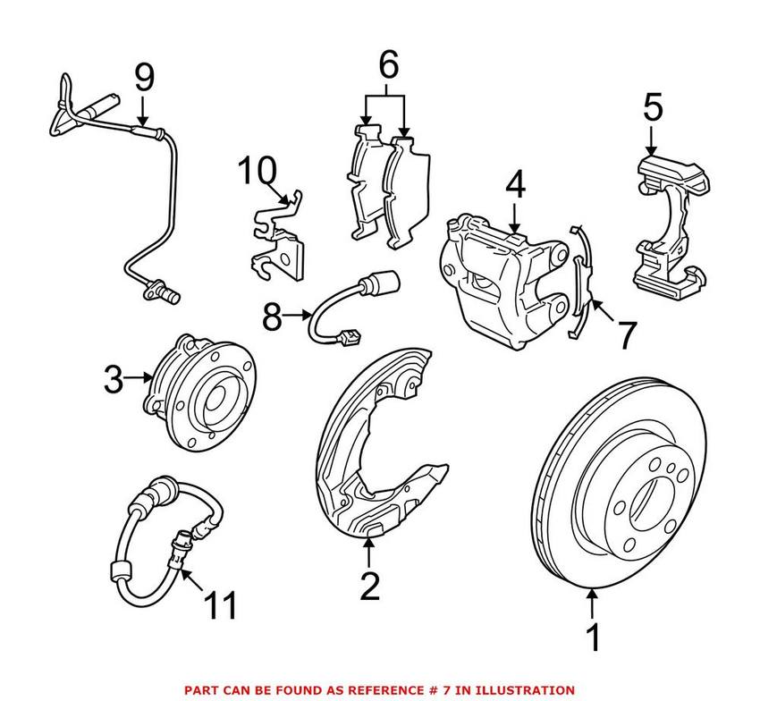 Disc Brake Pad Anti-Rattle Spring Genuine BMW 34112283363