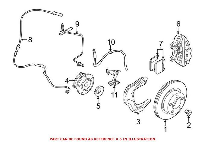 Disc Brake Caliper – Front Driver Left Genuine BMW 34116865537