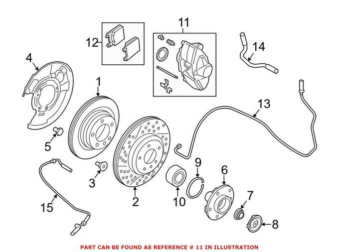 BMW Disc Brake Caliper – Rear Driver Left 34216799461 Genuine BMW ...