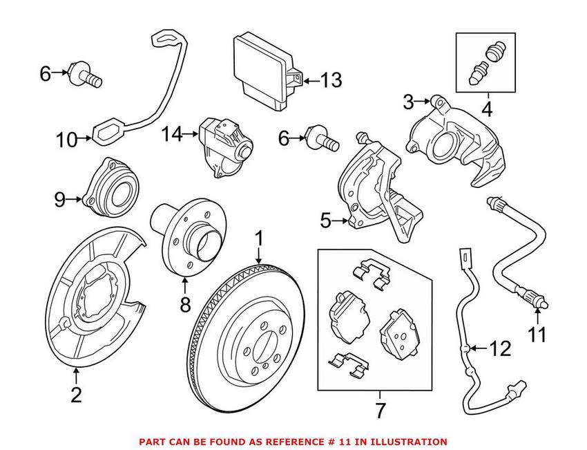 Brake Hose – Rear Genuine BMW 34326775259