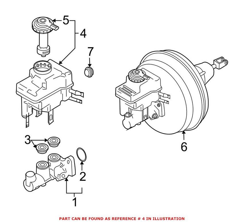 BMW Brake Master Cylinder Reservoir 34333403539 Genuine BMW 34333403539