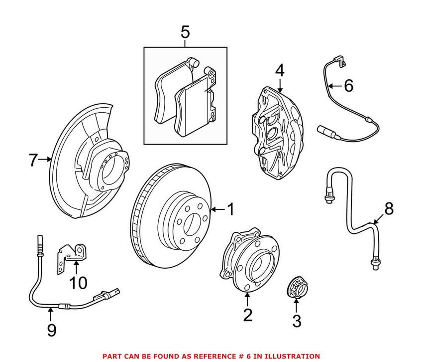 Disc Brake Pad Wear Sensor – Front Genuine BMW 34356789080