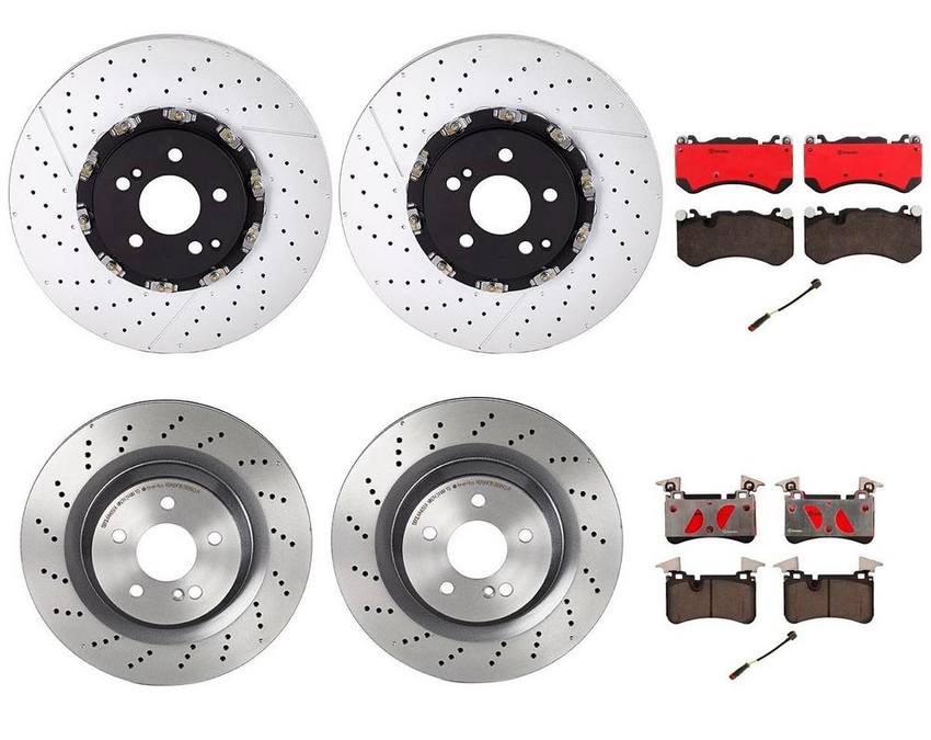 Mercedes Brakes Kit – Pads & Rotors Front and Rear (360mm/330mm ...