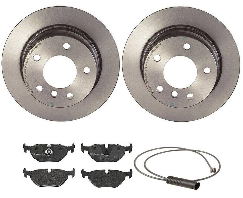 BMW Brake Pad and Rotor Kit – Rear 272mm Low-Met Brembo BM-3802794-KIT