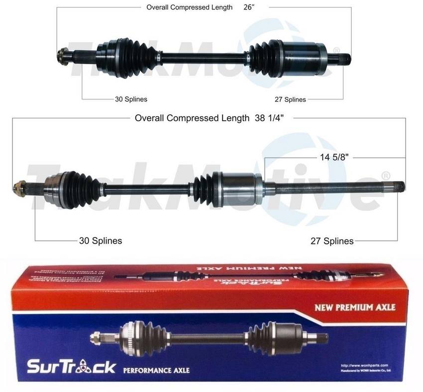 BMW CV Axle Shaft Kit – Front Driver and Passenger Side 31607607938 ...