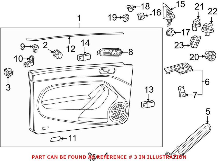 Interior Door Trim Clip Genuine VW/Audi 3AA868243A