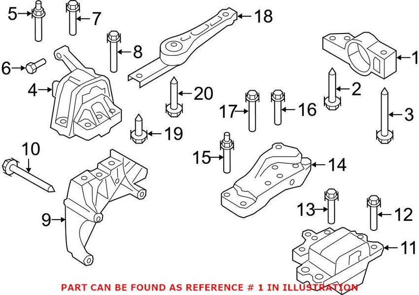 Audi Suspension Control Arm Bracket 3C0199231F Genuine VW/Audi 3C0199231F