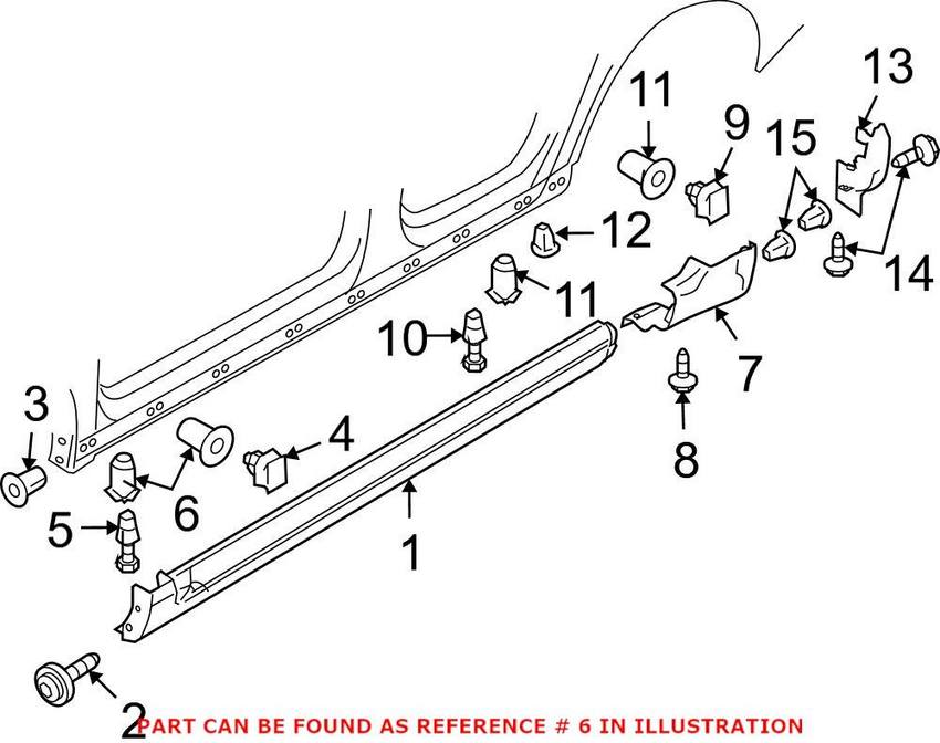 Side Skirt Grommet Genuine VW/Audi 3C0853586