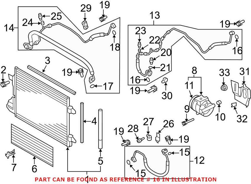 Audi VW O-Ring (A/C Line) 3D0260749C Genuine VW/Audi 3D0260749C