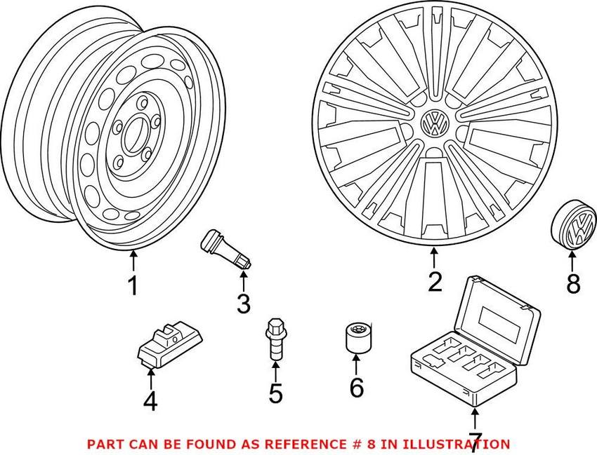 VW Wheel Cap 3G0601149CXQI Genuine VW/Audi 3G0601149C XQI