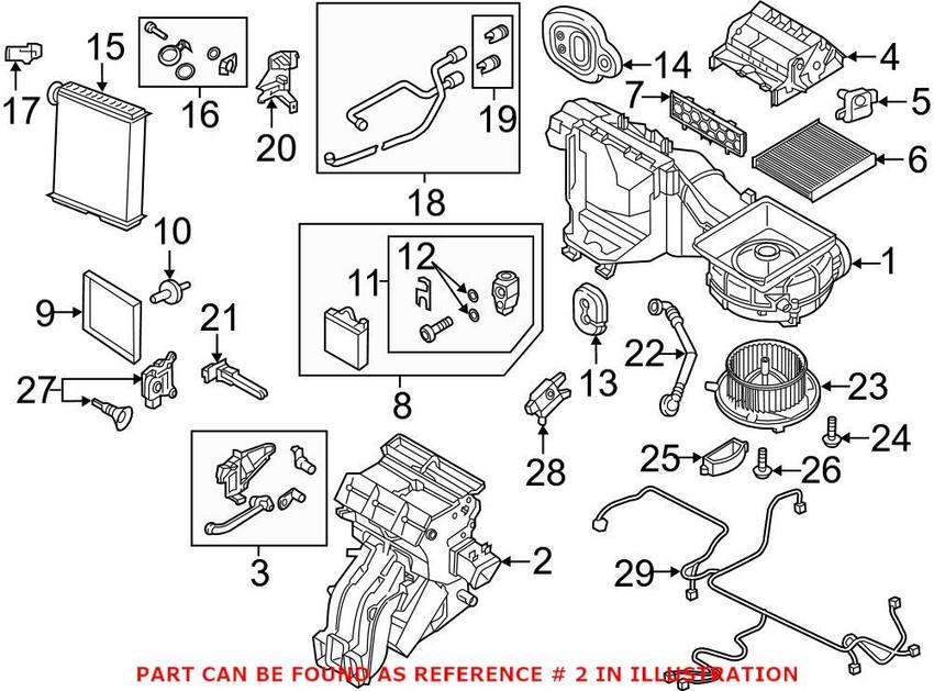 VW HVAC Air Inlet Housing Genuine VW/Audi 3QF820353F