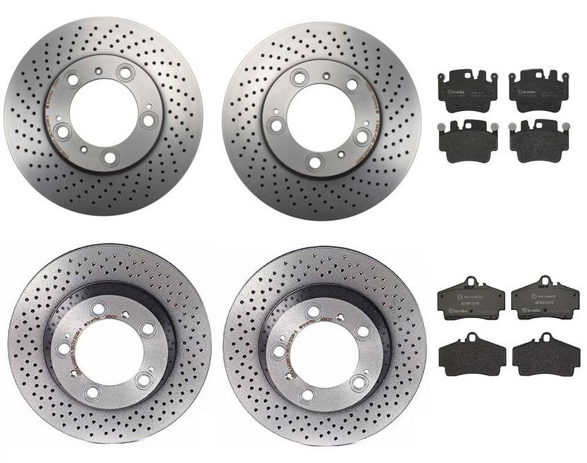 Brembo Brake Pads and Rotors Kit – Front and Rear (318mm/299mm) (Low ...