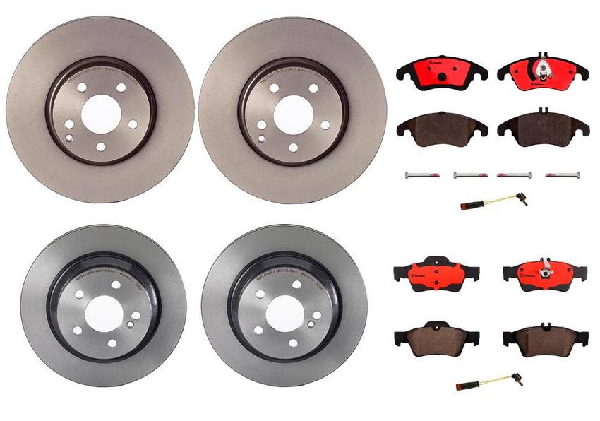 Mercedes Brakes Kit – Pads & Rotors Front and Rear (322mm/300mm ...