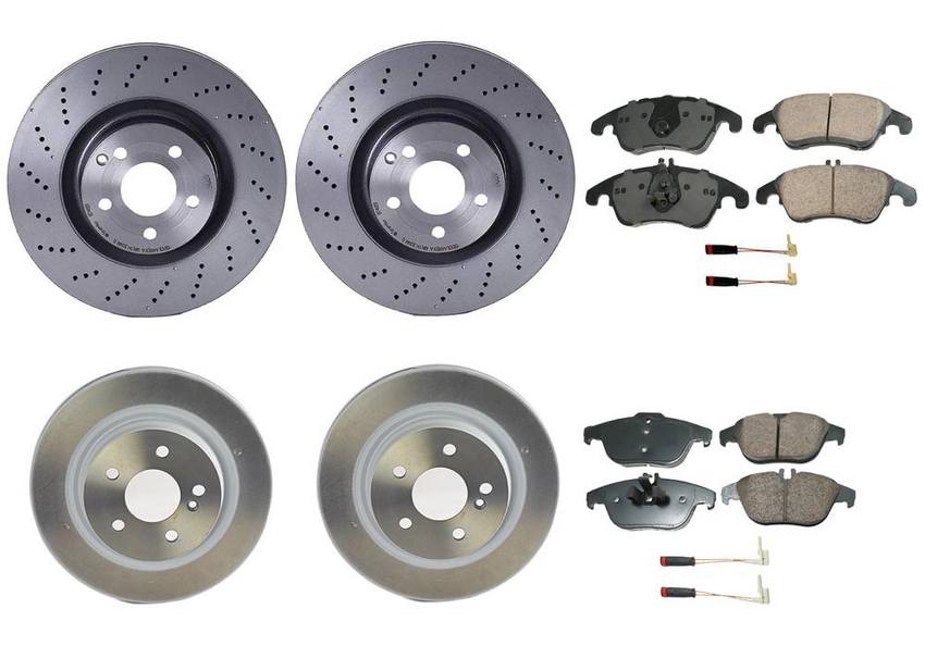 Mercedes Disc Brake Pad and Rotor Kit – Front and Rear (344mm/300mm ...