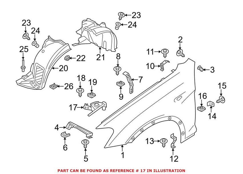 BMW Headlight Bracket – Driver Left 41357267327 Genuine BMW 41357267327