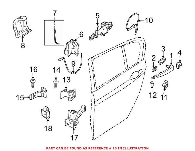 BMW Door Hinge = Rear Driver Side Upper 41527284545 Genuine BMW 41527284545