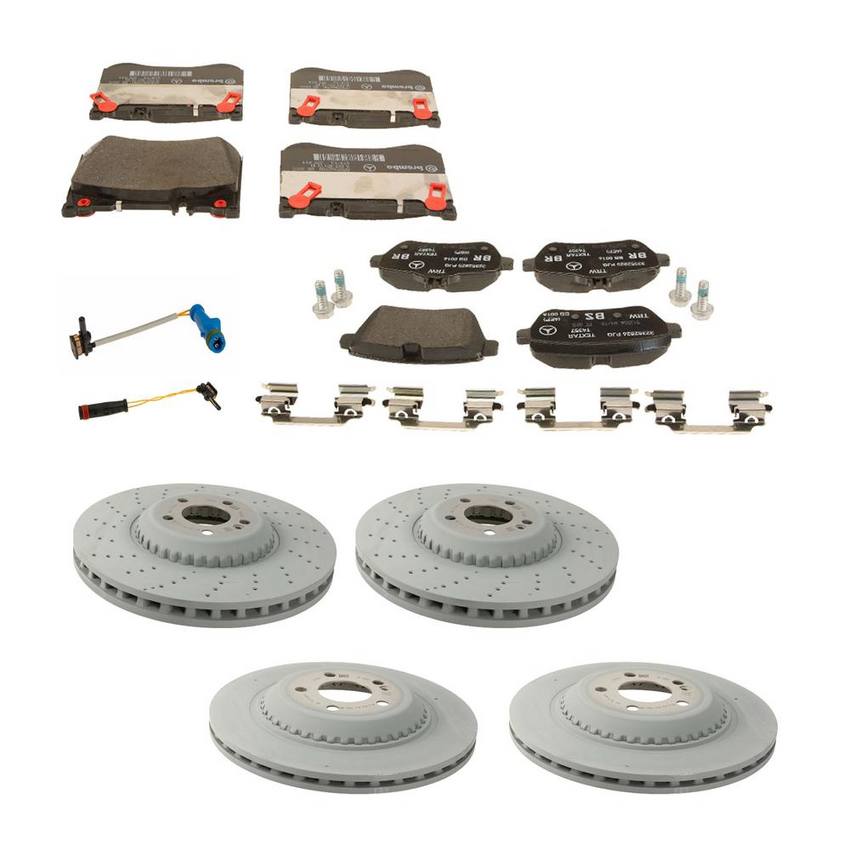 Mercedes Disc Brake Pad and Rotor Kit – Front and Rear (370mm/340mm ...