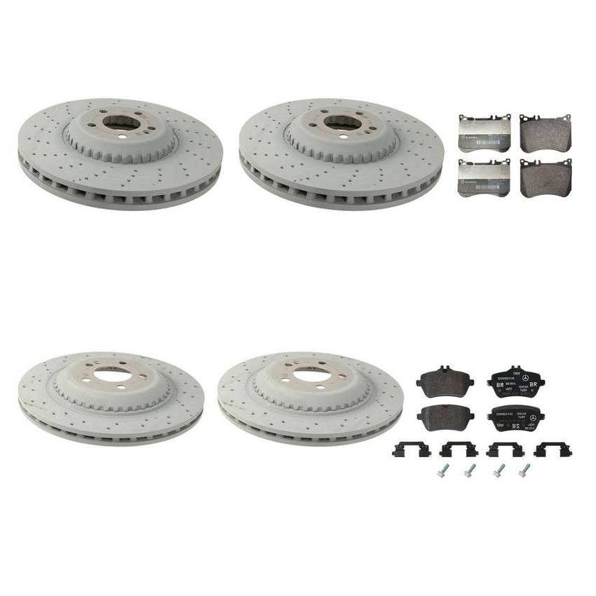 Mercedes Disc Brake Pad and Rotor Kit – Front and Rear (370mm/340mm ...