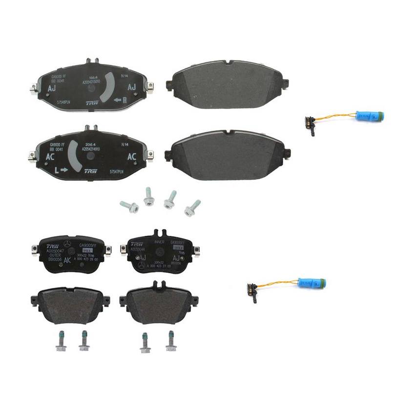 Mercedes Disc Brake Pad Set Kit – Front and Rear 0084203820 Genuine ...