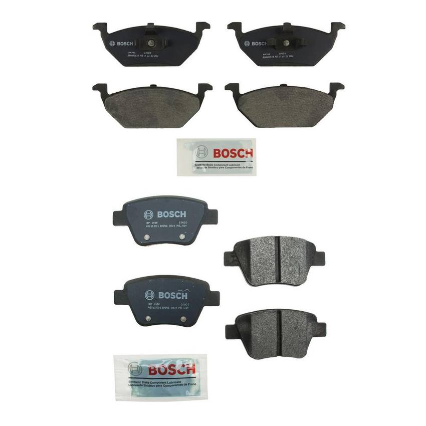 Volkswagen Disc Brake Pad Set Kit – Front and Rear (Semi-Metallic ...