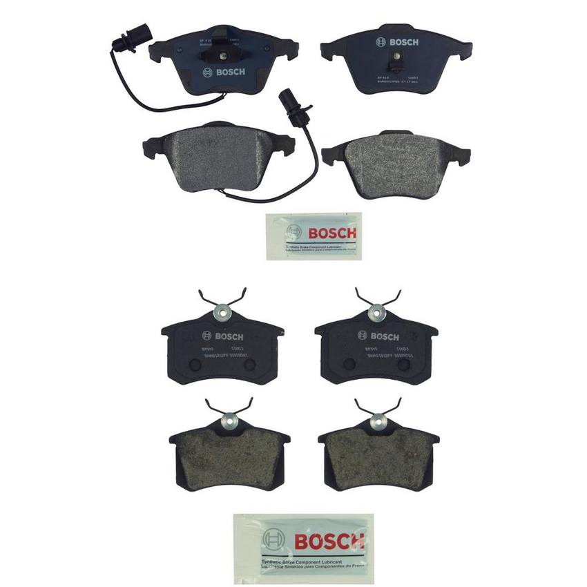 Audi Disc Brake Pad Set Kit – Front and Rear (Semi-Metallic) 1K0698151B ...