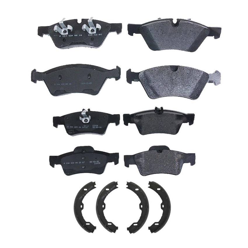 Mercedes Disc Brake Pad Set Kit – Front and Rear (With Shoes ...