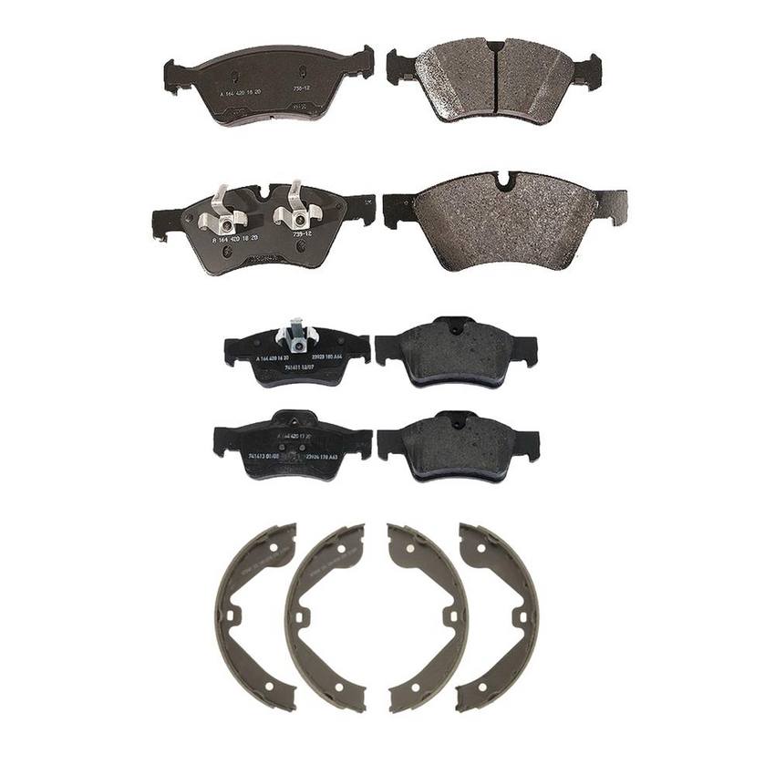 Mercedes Disc Brake Pad Set Kit – Front and Rear (With Shoes ...