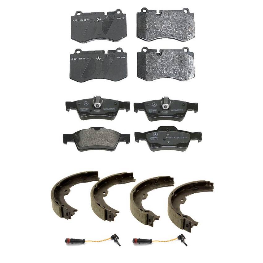 Mercedes Disc Brake Pad Set Kit – Front and Rear (With Shoes and ...